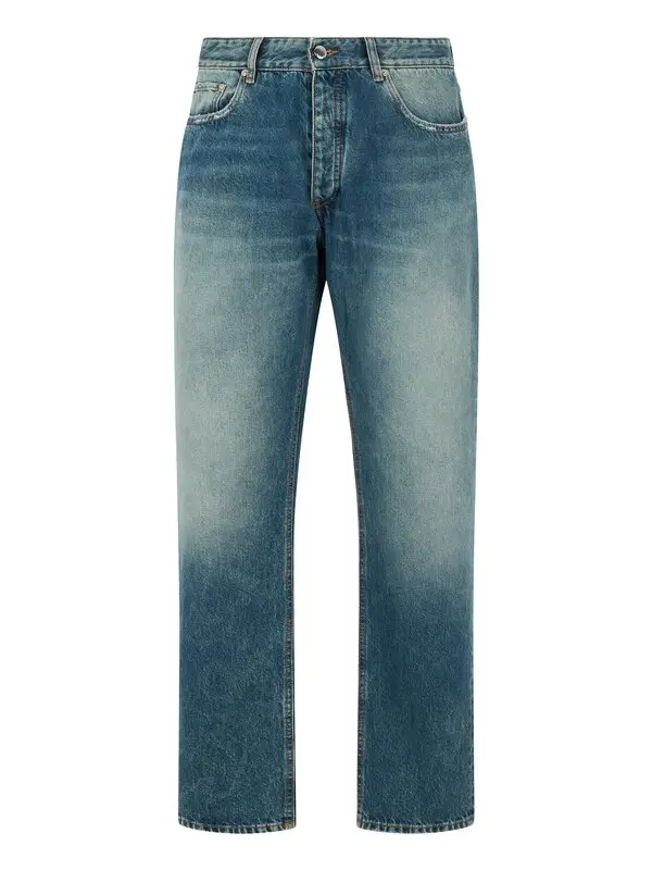 ICON DENIM LOS ANGELES Straight Cotton High-waist Denim Jeans - Blue