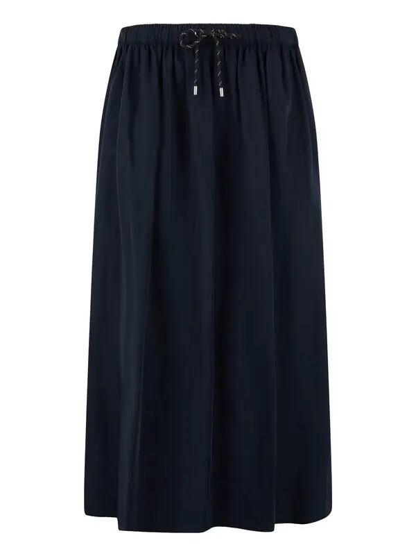 Veronica Beard Bates Crinkled Taffeta Midi Skirt With Elastic Waist And Decorative Front Buttons - Blue