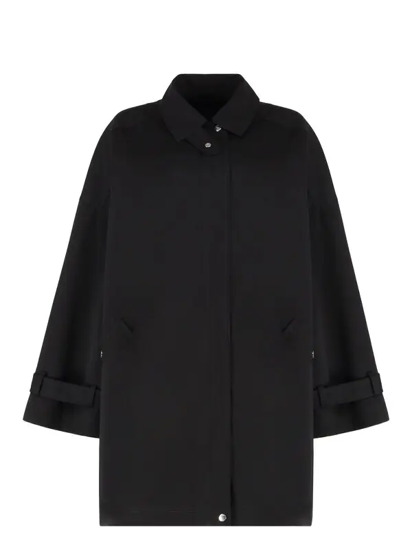 TOTEME Oversized Cotton Trench Jacket With Strapped Cuffs - Black