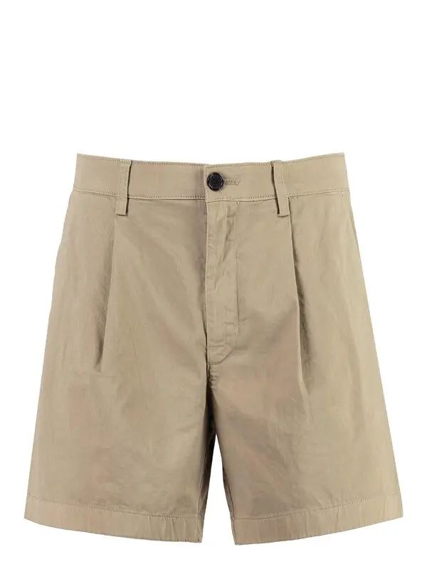 DEPARTMENT 5 Cotton Bermuda Shorts With Back Welt Pockets - Sand