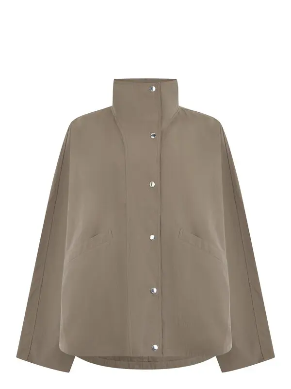 TOTEME Parachute Windbreaker Jacket With High Collar - Mud