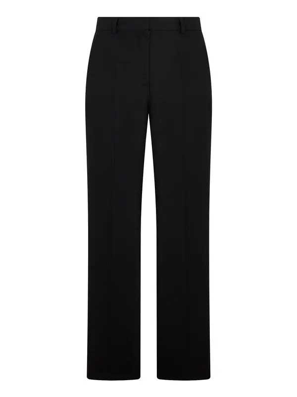 TOTEME Wool-blend Straight-leg Trousers - Black
