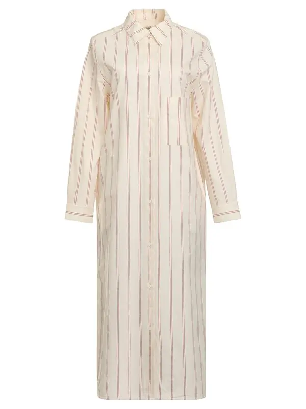 TOTEME Striped Cotton-silk Shirt Dress - Ecru