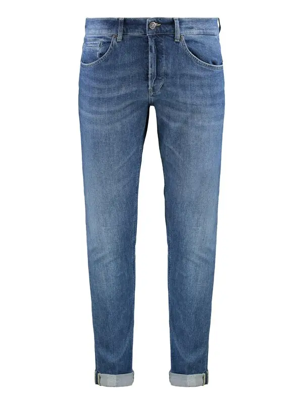 DONDUP George Skinny Jeans With Metal Buttons And Cuffed Ankle - Denim
