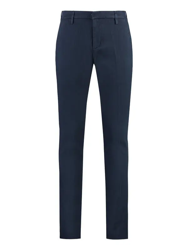 DONDUP Cotton Chino Trousers With Roll-up Ankle Cuffs - Blue