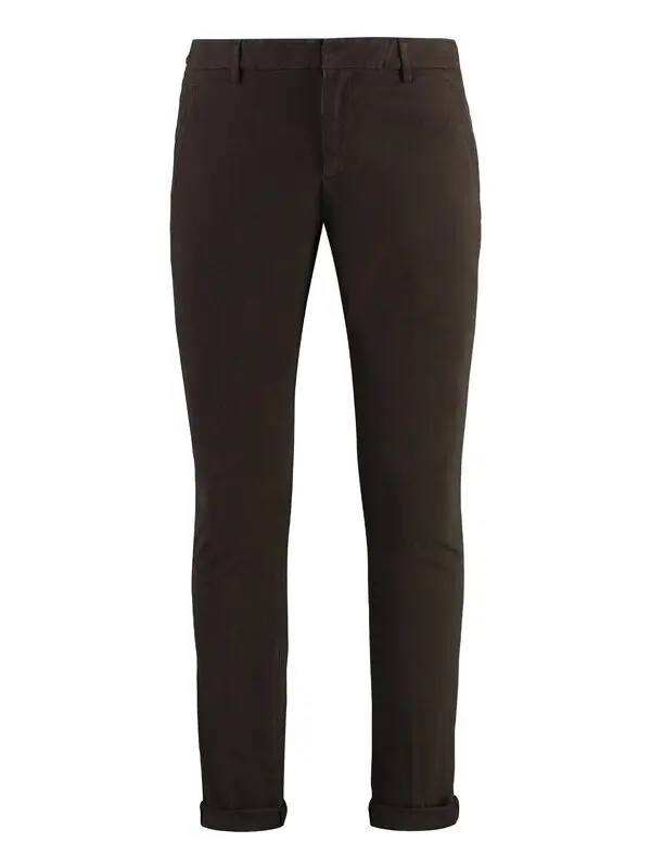 DONDUP Cotton Chino Trousers With Roll-up Ankle Cuffs - Brown