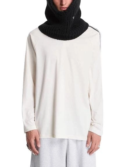 Y3 Oversized Graphic Long Sleeve T-shirt - Chalkwhite