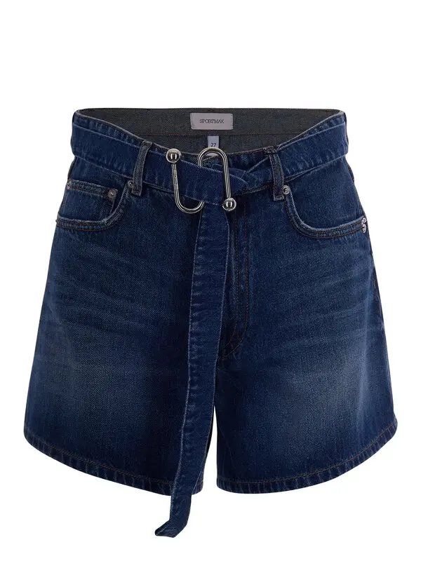 Sportmax Denim Belted Trousers - Blu Notte