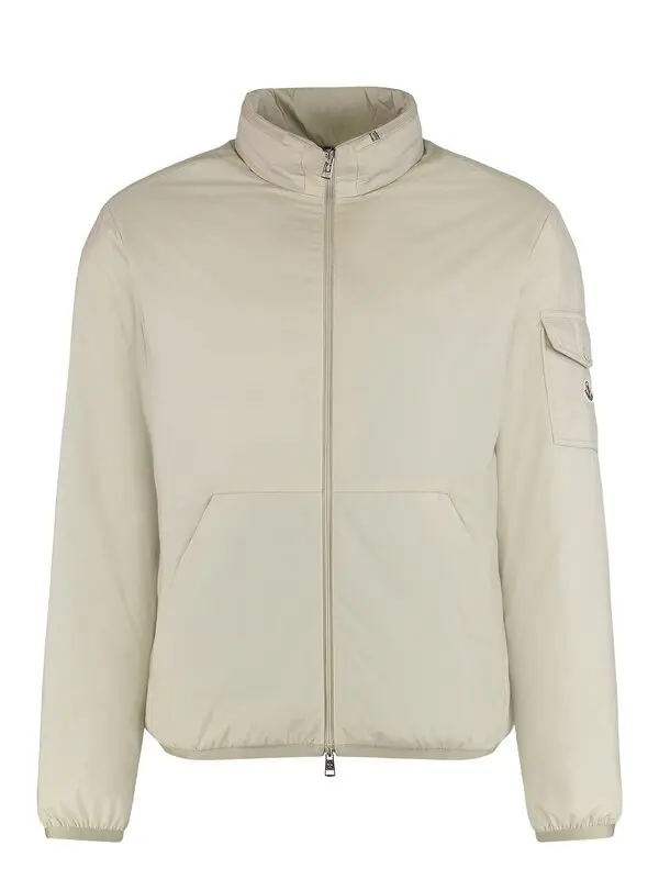 Moncler Short Padded Jacket With Removable Hood - Beige