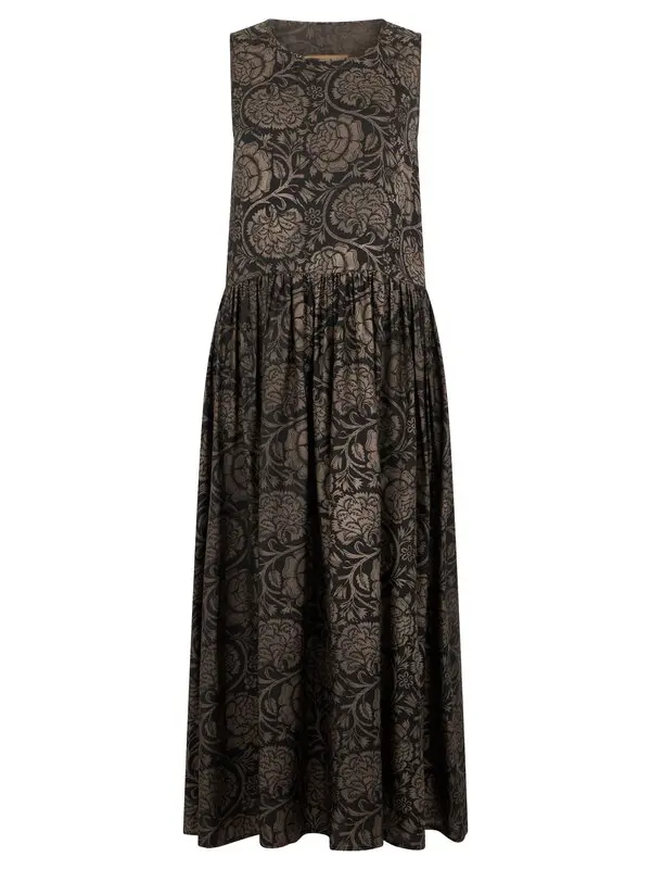UMA WANG Sleeveless Printed Maxi Dress - Brown