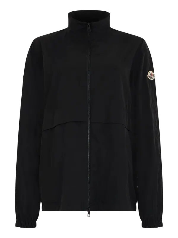 Moncler High-collar Zip Up Long Sleeve Windbreaker Jacket - Black