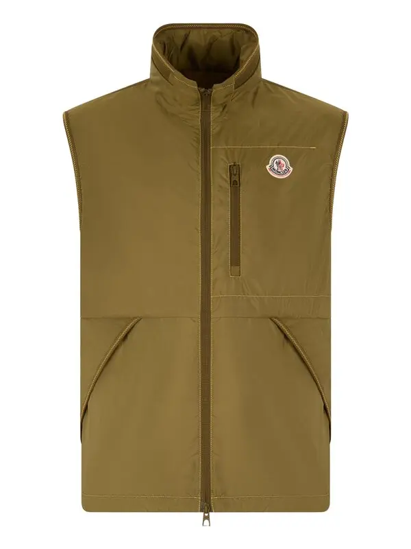 Moncler Quilted Technical Fabric Vest - Khaki