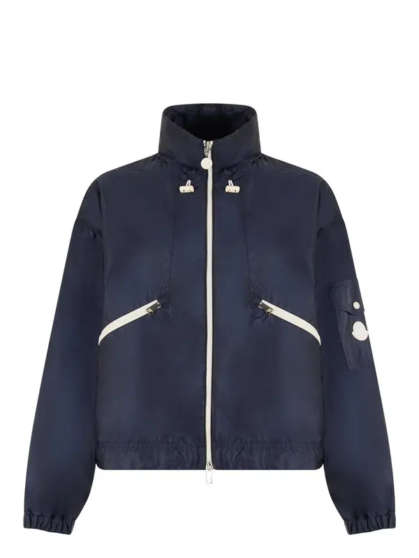 Moncler Zip-up Water-resistant High Collar Jacket - Blue
