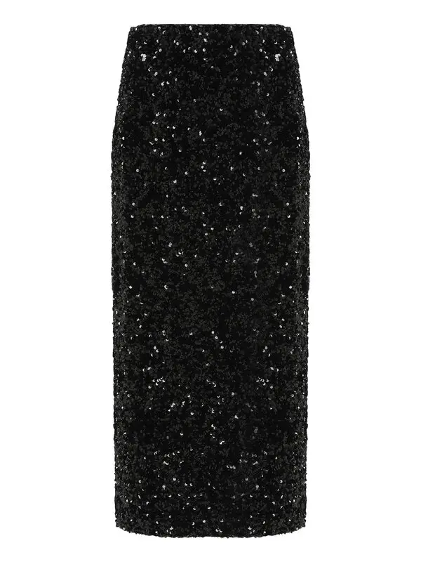 Vince Sequin Midi Skirt - Black