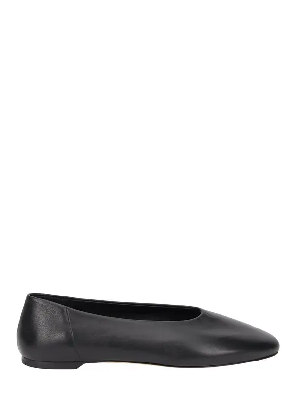 TOTEME Minimalist Nappa Leather Ballerina Flats - Black