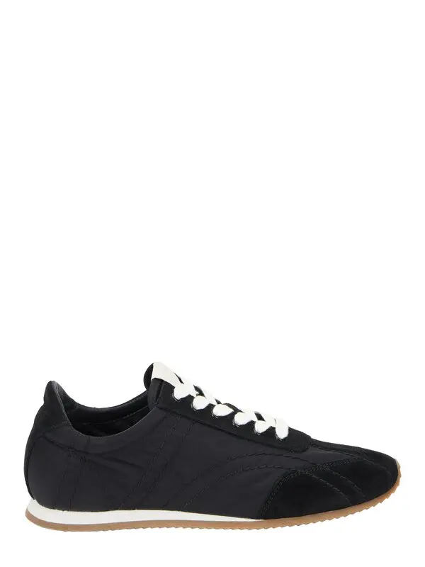 TOTEME Recycled Nylon And Suede Lace-up Sneakers - Black