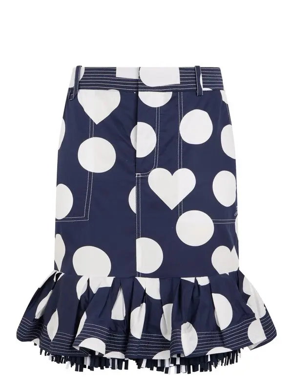 Jacquemus Polka Dot Heart Ruffled Hem Mini Skirt - Blue