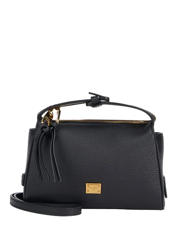 Dolce & Gabbana Vittoria Leather Shoulder Bag - Black