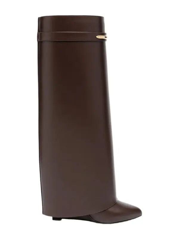 Givenchy Pointed-toe Knee-high Leather Boots - Marrone