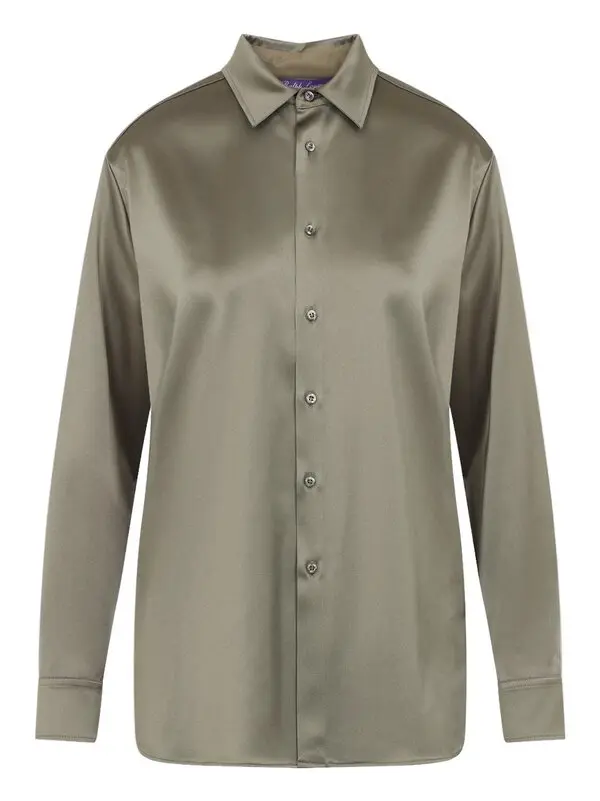 Ralph Lauren Adrien Satin Acetate Blend Shirt - Brown