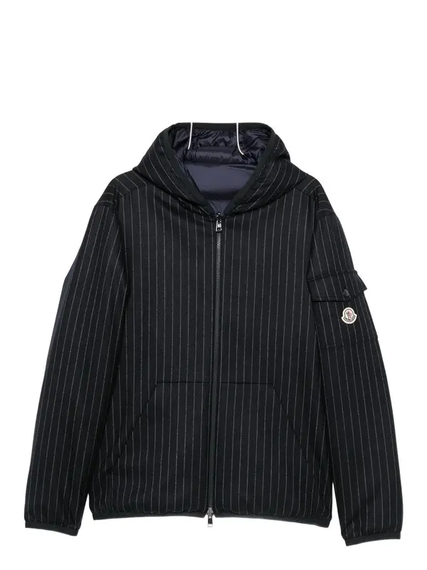 Moncler Ceze Puffer Jacket With Pin Stripes - Aqua