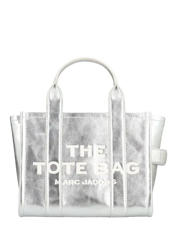 Marc Jacobs Mini Metallic Leather Tote Handbag - Silver