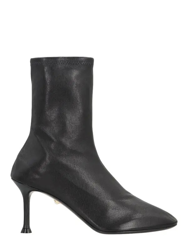 ALEVI MILANO Etienne Round-toe Leather Ankle Boots - Black