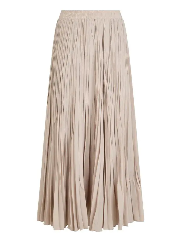 Max Mara High-waisted Pleated Full-length Skirt - Ecru