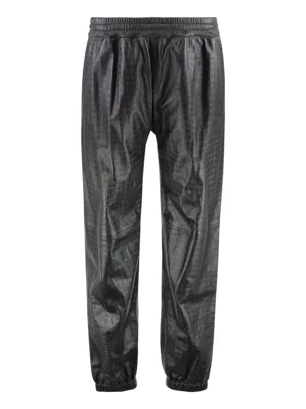 Givenchy 4g Motif Lamb Leather Pants With Elastic Waistband - Black