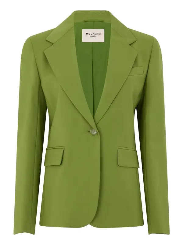 Max Mara Single-breasted Lapel Jacket - Green