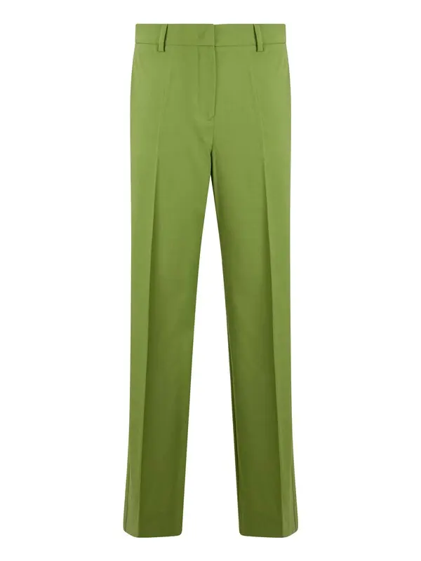 Max Mara Straight-cut Virgin Wool Trousers - Green
