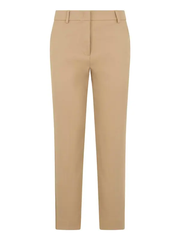 Max Mara Cotton Blend Trousers With Pleats - Beige