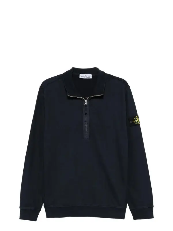 Stone Island Cotton Half-zip Sweatshirt - Blu