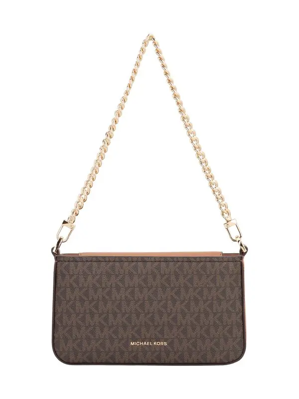 Michael Kors Bryant Pouch Handbag In Printed Canvas - Brown