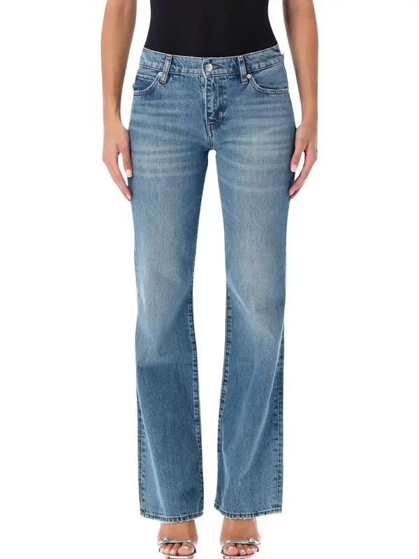FRAME High-rise Straight-leg Jeans - Flutter Light Blue