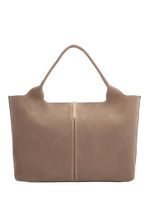 TOD`S Tod's Medium Suede Shopping Handbag - Brown