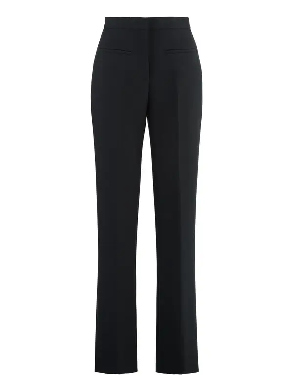 MSGM Tailored Crepe Trousers With Flared Hem - Black