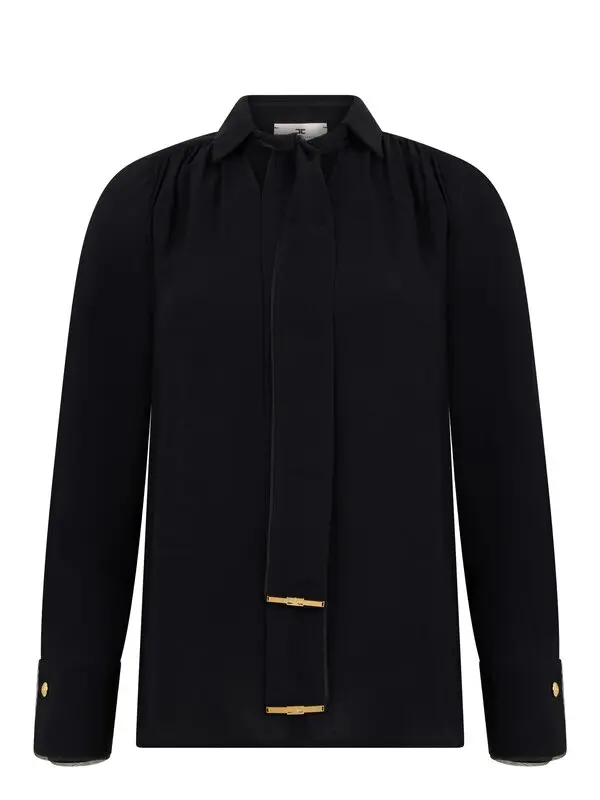 Elisabetta Franchi Viscose Blouse With Decorative Details - Black