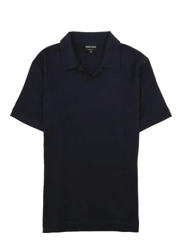 Giorgio Armani S Stretch Viscose Polo T-shirt - Blue