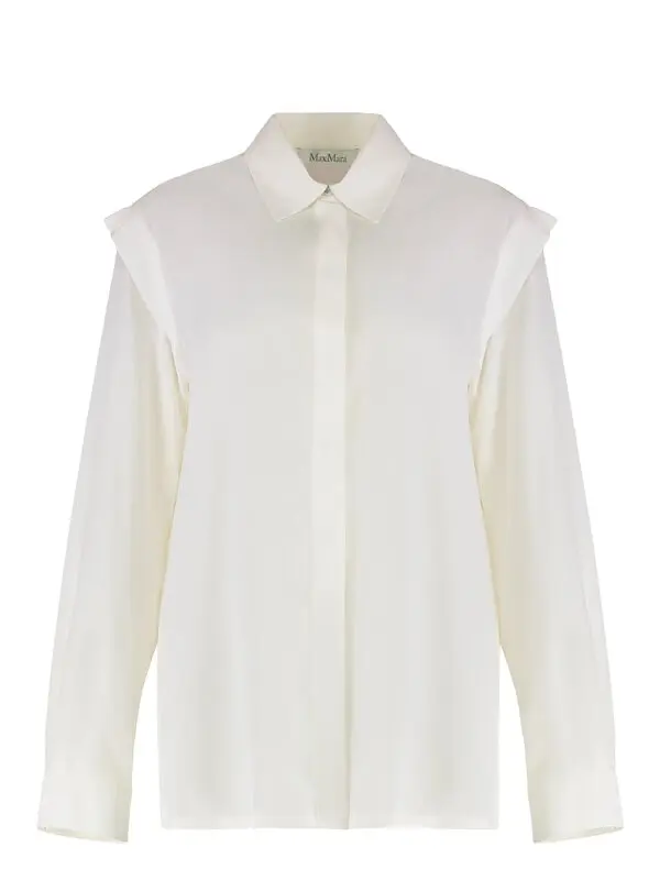 Max Mara Zirlo Silk Shirt With Side Slits - White
