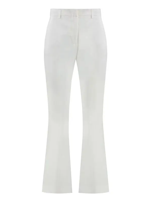 PT TORINO Stretch Cotton Trousers With Welt Pockets - White