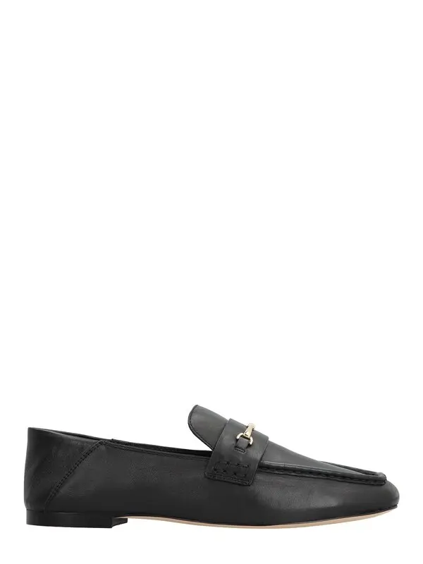 Michael Kors Lena Square-toe Loafers With Metal Horsebit - Black