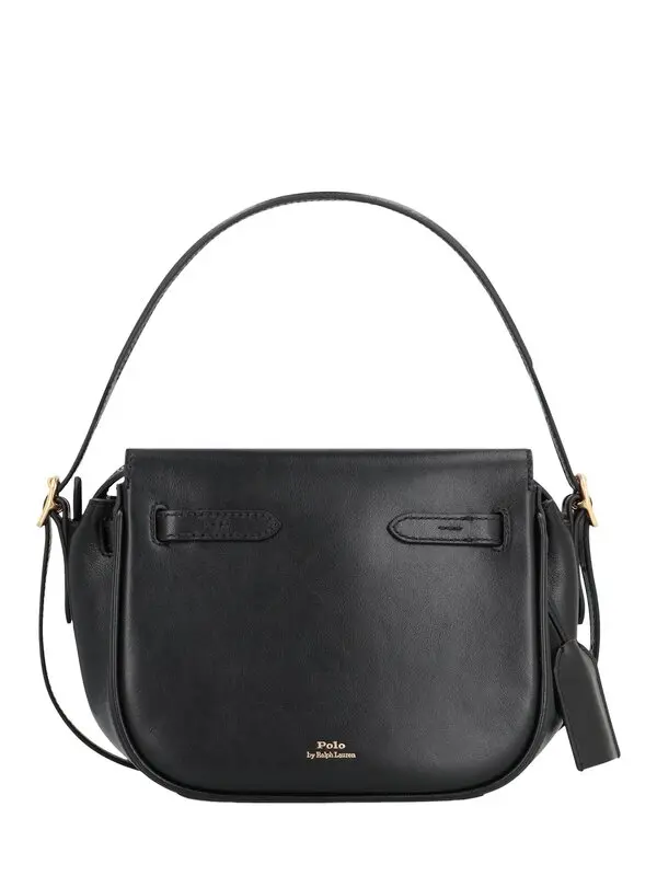 Polo Ralph Lauren Mini Leather Handbag With Removable Strap - Black