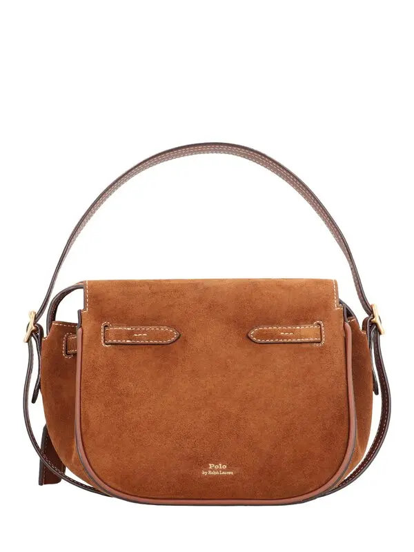 Polo Ralph Lauren Suede Handbag With Removable Strap - Brown