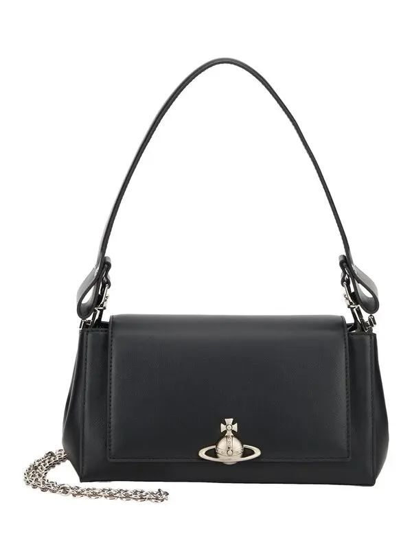 VIVIENNE WESTWOOD Medium Handbag With Iconic Orb Detail - Black