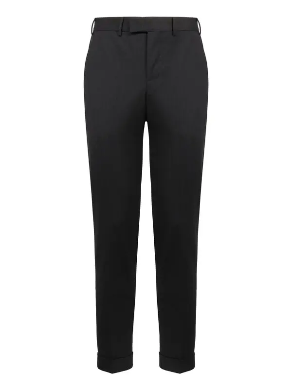 PT TORINO Wool-blend Chino Pants With Two Back Flap Pockets - Grey