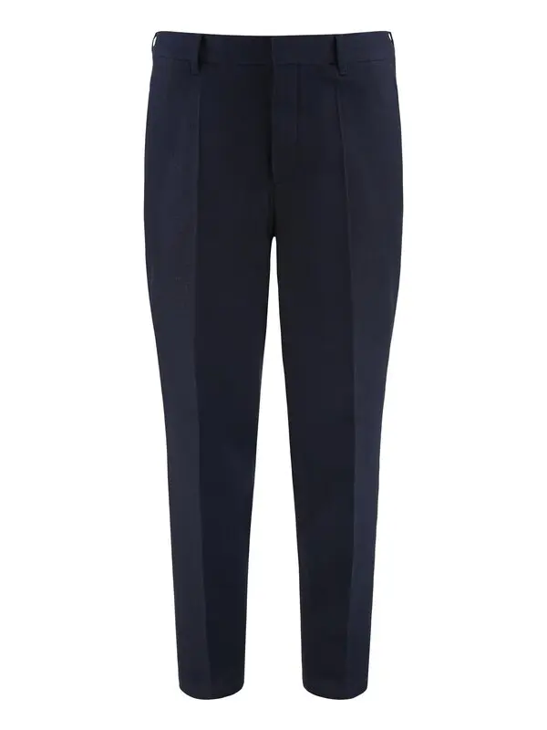 BOSS Tailored Wool Blend Trousers With Stretch - Blue