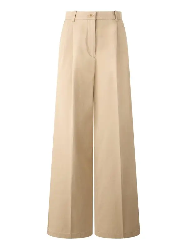 A.p.c. High-waist Wide Leg Cotton Trousers - Beige