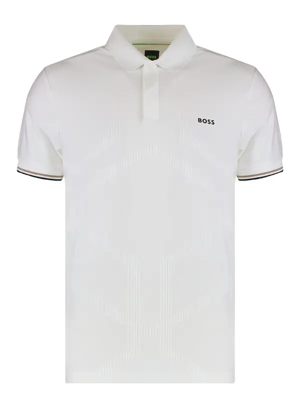 BOSS Slim Fit Polo In Technical Fabric - White