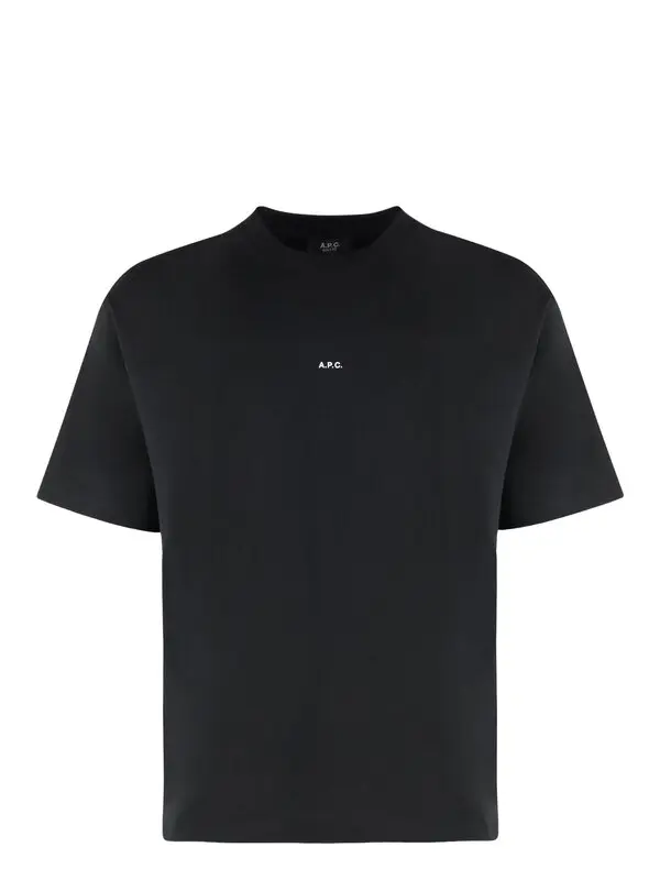 A.p.c. Boxy Micro Logo Cotton Crew-neck T-shirt - Black